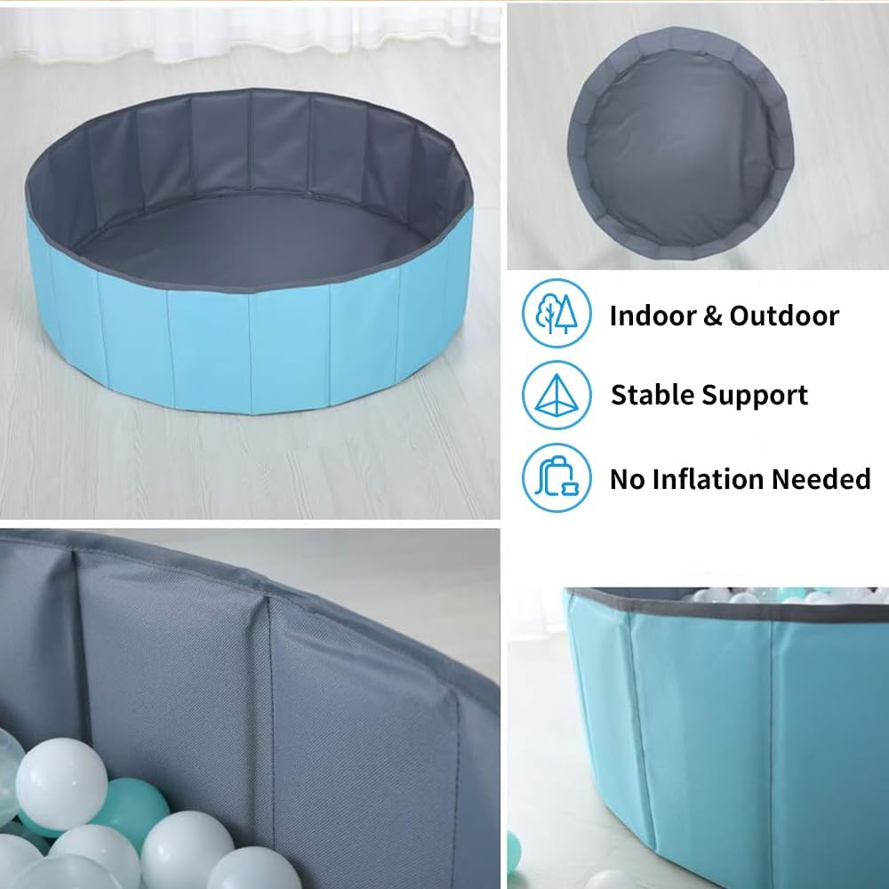 Generic - Foldable Indoor Ball Pool for Dogs (Blue) - Pet Servo