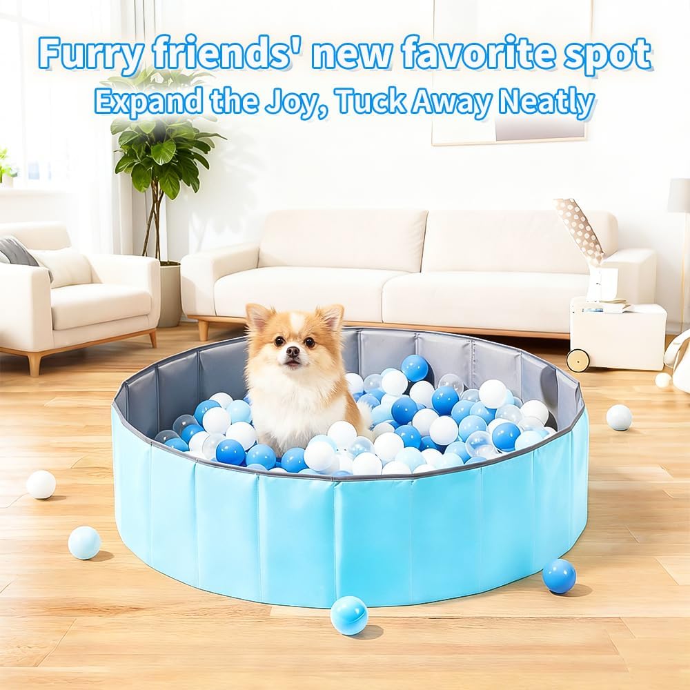 Generic - Foldable Indoor Ball Pool for Dogs (Blue) - Pet Servo