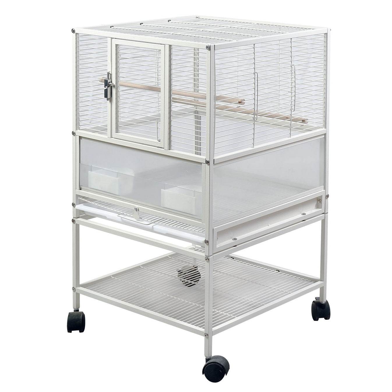 YES4PETS - Small Bird Carrier Cage with Stand & Wheels - Pet Servo
